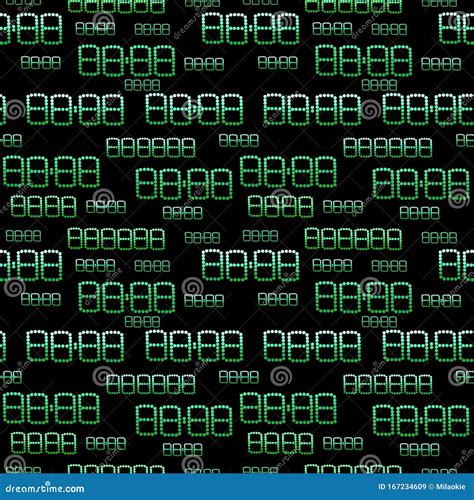 Digital Numbers Seamless Pattern Matrix Background Computer Code Hacker Concept Stock Vector