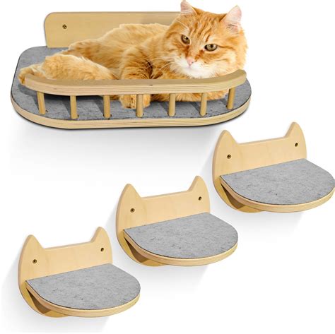 Buoga Large Cat Wall Shelves 3 Cat Wall Steps Cat Tree Cat Corner