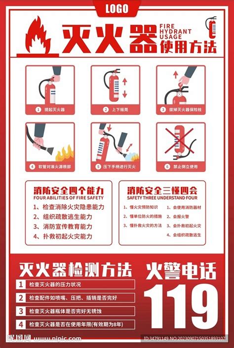 干粉灭火器的使用方法设计图 广告设计 广告设计 设计图库 昵图网