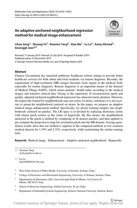 An Adaptive Anchored Neighborhood Regression Method For Medical Image Enhancement Request Pdf