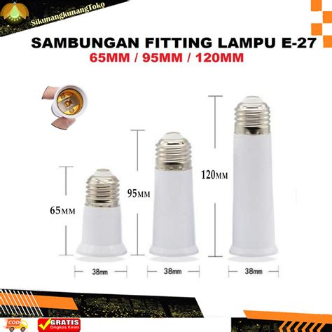 Jual SKN Fitting Sambung Lampu Downlight Panjang Extension Sambung Fiting Holder Lamp E27