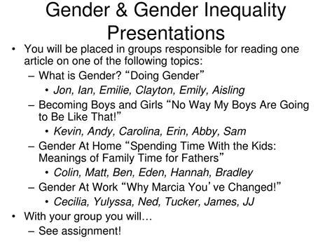 PPT Gender Gender Inequality PowerPoint Presentation Free Download ID