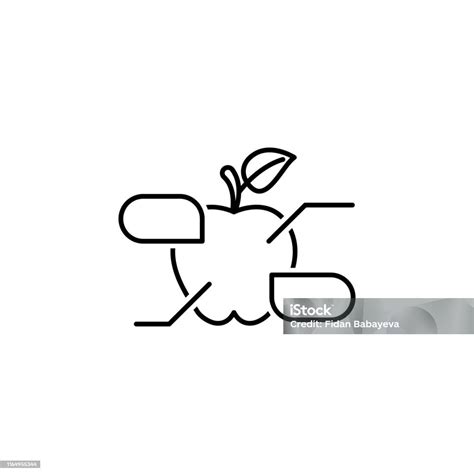 사과 윤곽선 아이콘입니다 다이어트와 영양 일러스트 아이콘의 요소입니다 웹 사이트 웹 디자인 모바일 앱 Ui Ux에 대한 기호 및 기호 수집 아이콘 건강관리와 의술에 대한