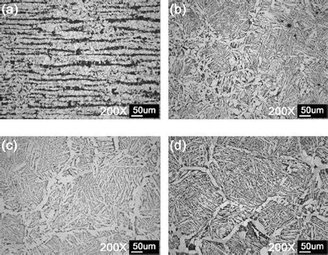 Om Micrographs Of Base Metal On 1st Pwht A Before Pwht B 1 150 ℃ Download Scientific