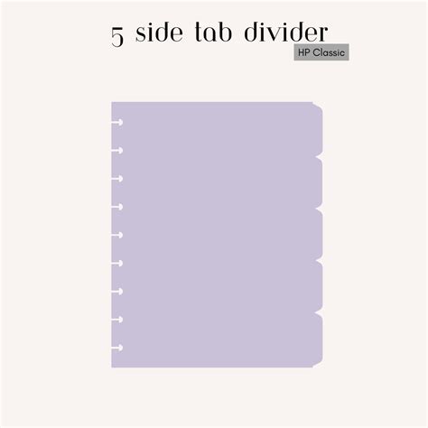 Side Tab Divider Template Hp Classic Sueno Cafe