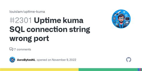 Uptime Kuma Sql Connection String Wrong Port · Issue 2301 · Louislamuptime Kuma · Github