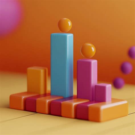 3d Bar Chart Icon Data Analysis And Statistics Logo Illustration Premium Ai Generated Image