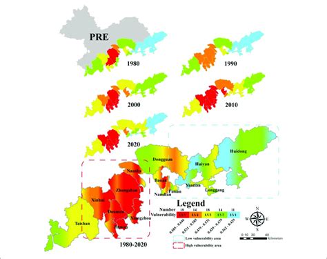 The Classification Map Of Coastal Erosion Vulnerability In Each Era