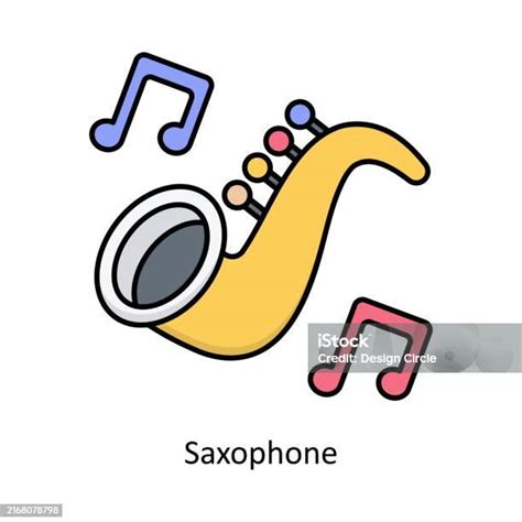 색소폰 벡터 채워진 개요 아이콘 디자인 일러스트 레이 션 흰색 배경에 음악 장비 기호 Eps 10 파일 0명에 대한 스톡 벡터 아트 및 기타 이미지 Istock