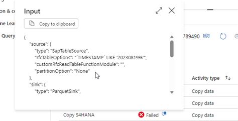 rfc sap table connector azure data factory timestamp column acdoca