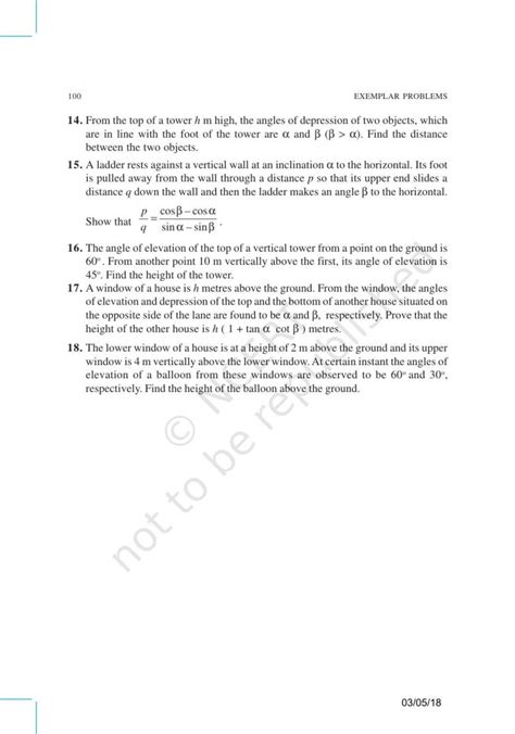 Ncert Exemplar Book For Class 10 Maths Chapter 8 Introduction To