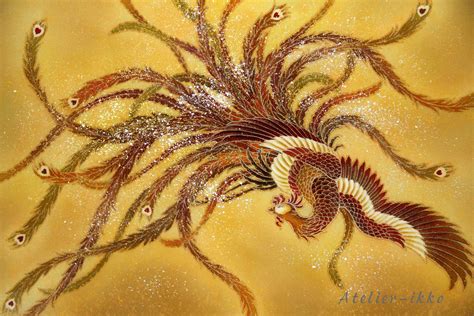 鳳凰の絵飛翔染め絵 龍の絵画 龍神の絵画 鳳凰の絵画 アトリエ一耕
