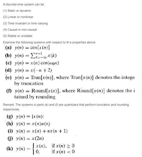 Solved A Discrete Time System Can Be 1 Static Or Dynamic