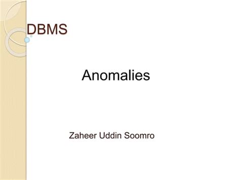 Dbms Anomalies Pptx
