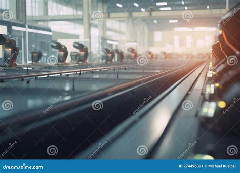 Automated Manufacturing With Ai Powered Robots In A Factory Stock