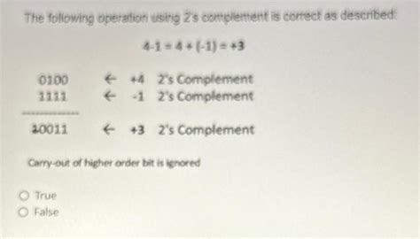 Solved The Following Operation Using 2s ﻿complement Is