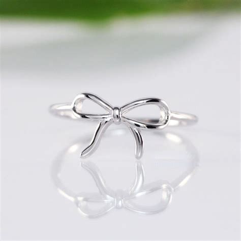 1pc Exquisite Silvery Plated Bow Ribbon Ring Women Ring Casual Daily Party Gathering Jewelry