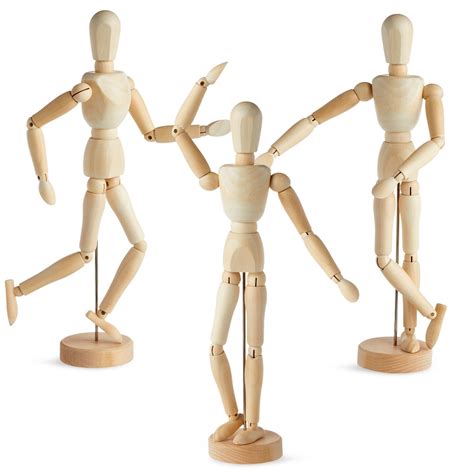 3 Pack Posable Art Figure Model Flexible Wooden Drawing Mannequin For