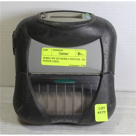 Zebra Rw 420 Mobile Printer No Power Cord