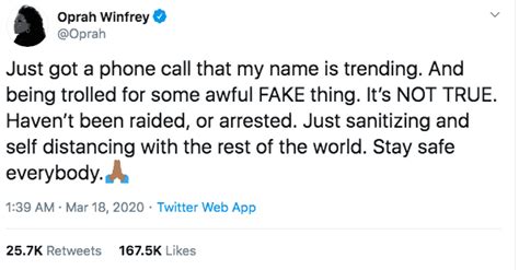 Oprah Responds To Rumors Of Being Arrested For Sex Trafficking