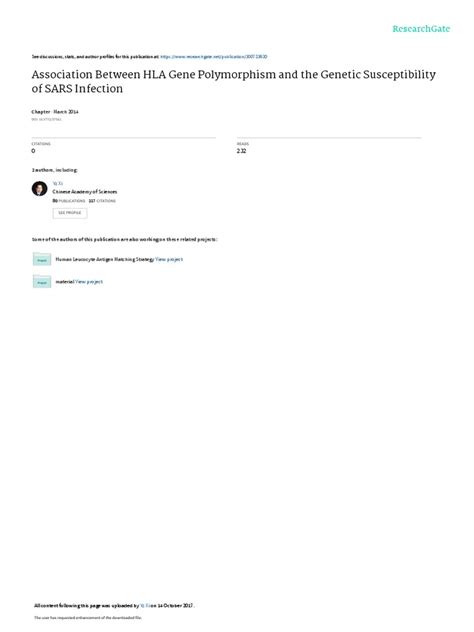 Association Between Hla Gene Polymorphism And The Genetic