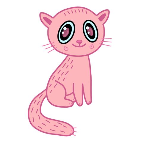 Иллюстрация Милый котёнок в стиле 2d детский компьютерная