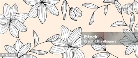 흰색 가지 꽃 나뭇잎 표지 배경 카드 프레젠테이션을 위한 벡터 꽃 베이지색 그림 0명에 대한 스톡 벡터 아트 및 기타 이미지 0명 가을 가을 단풍 Istock