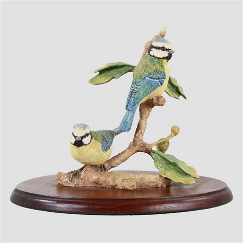 Blue Tits On Oak Branch Border Fine Arts Birds Etsy