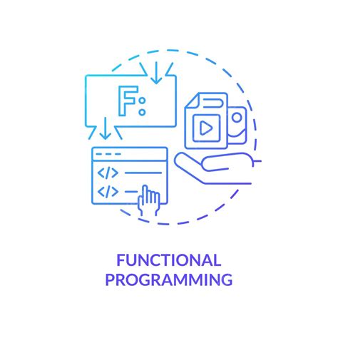 Functional Programming Blue Gradient Concept Icon Infographic Graphic