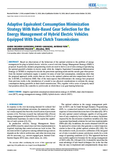 Pdf Real Time Energy Management For Hybrid Electric Vehicles Using A Ecms