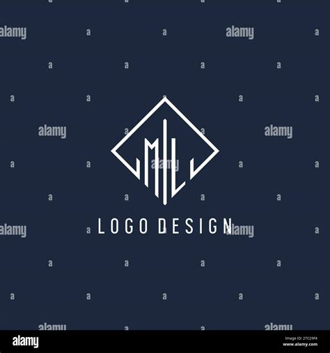 Ml Initial Logo With Luxury Rectangle Style Design Vector Graphic Stock Vector Image And Art Alamy