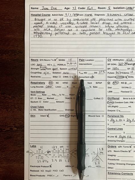 Printable Icu Nurse Report Sheet Etsy