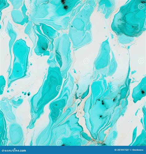 Fuzzy Marble Turquoise Stone In Watery Liquid With Blink And You Miss It Detail Stock