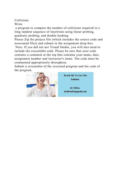 Collisionswrite A Program To Compute The Number Of Collisions Redocx