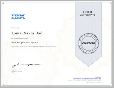 Komal Baloch On Linkedin Ibm Coursera Dataanalysis Python