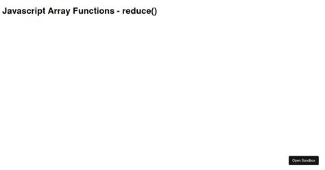 Javascript Foundations Reduce Codesandbox