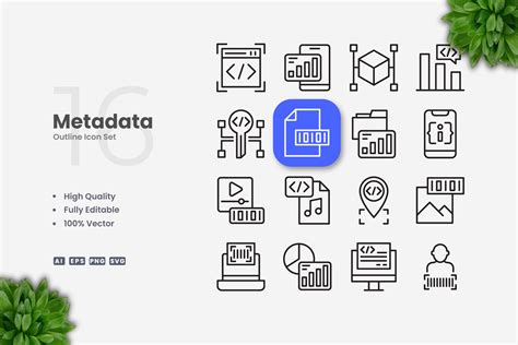 Metadata Icons Graphic By Upnowgraphic · Creative Fabrica