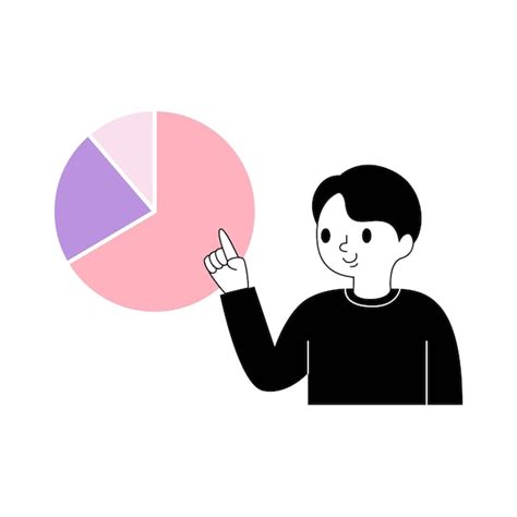 Premium Vector Man Showing Pie Chart Diagram