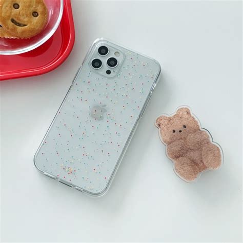 더나인몰 레인보우 샌드 패턴 클리어 폰케이스 위시버킷