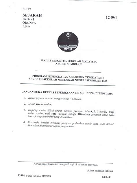 Sejarah K1 Trial Negeri Sembilan 2023 Pdf