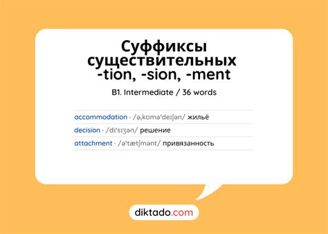 Суффиксы существительных Tion Sion Ment Diktados Blog