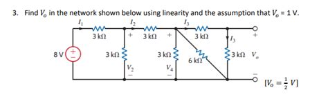 solved 3 find vn in the network shown below using linearity