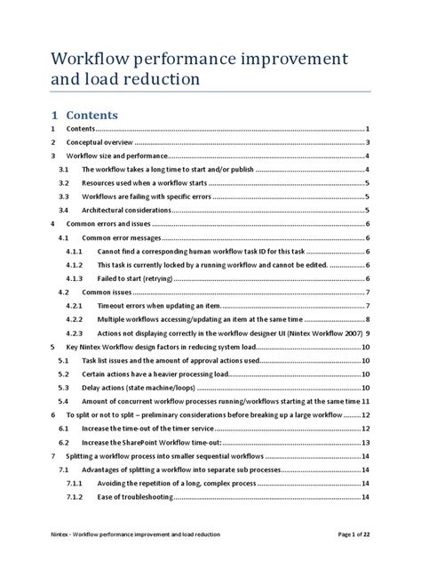 workflow performance timeouts and load reduction pdf share point troubleshooting
