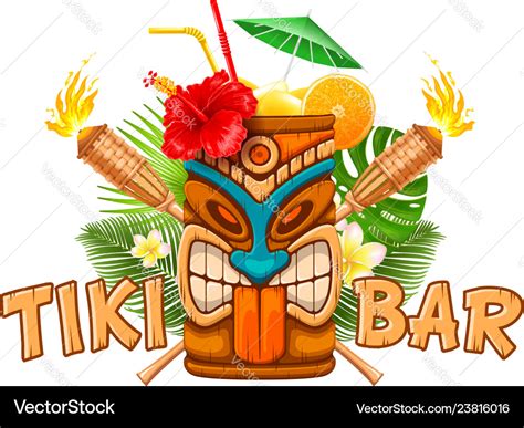 Tiki Clipart Hawaiian Tiki Clipart Vector Yellow Green Cartoon