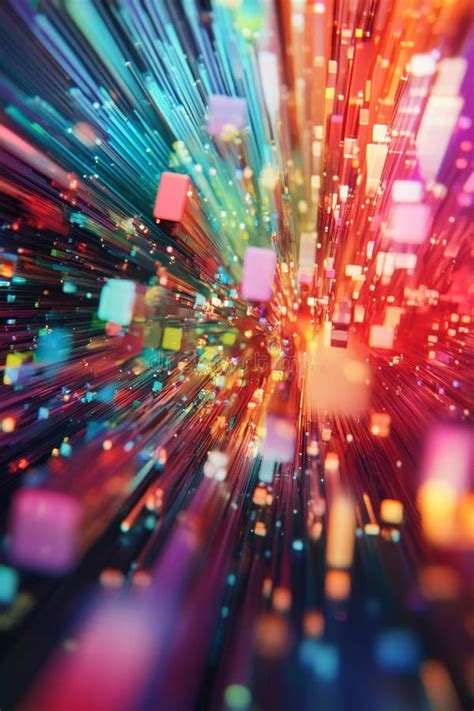 Abstract Digital Art With Vibrant Colors And Dynamic Geometric Shapes In A Futuristic Style