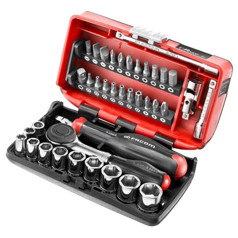 R 360nano U1 Facom Facom 38 Piece Imperial 1 4 In Standard Socket Bit Set With Ratchet 6
