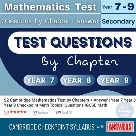 S2 Checkpoint Mathematics Test By Chapters Answer Year 7 Year 8