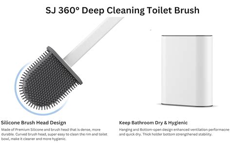 2 Pack Toilet Brush And Holder Set Silicone Toilet Brush With Tpr
