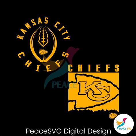 Kansas City Chiefs Football Team Logo Svg Digital Download Peace Svg