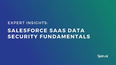 Expert Insights Salesforce Saas Data Security Fundamentals